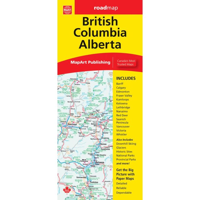 British Columbia · Alberta, Canada [1249] MapArt Road Map 1:2,000,000 ...