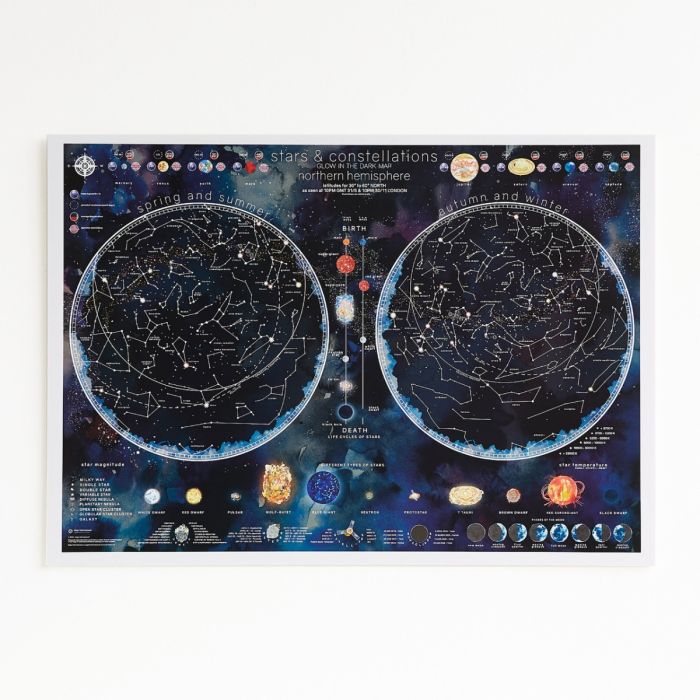 Stars and Constellations | Maps International Glow in the Dark Wall Map ...