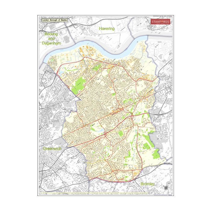 London: Bexley Borough Map - Stanfords Print on Demand | Stanfords