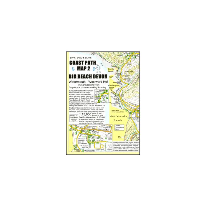 South West Coast Path Map 2 - Big Beach Devon - Watermouth - Westward ...