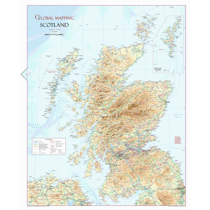 Scotland Global Mapping Wall Map | Stanfords