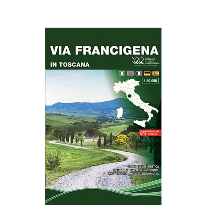 Via Francigena in Tuscany, Italy 1:50,000 LAC Hiking Map | Stanfords