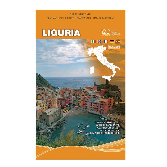 Liguria Region, Italy 1:250,000 LAC Road Map | Stanfords