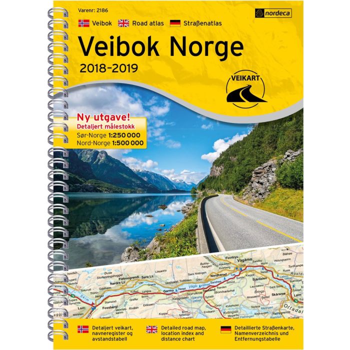 Norway [2186] Nordeca Spiral Bound Road Atlas 1:500,000 | Stanfords