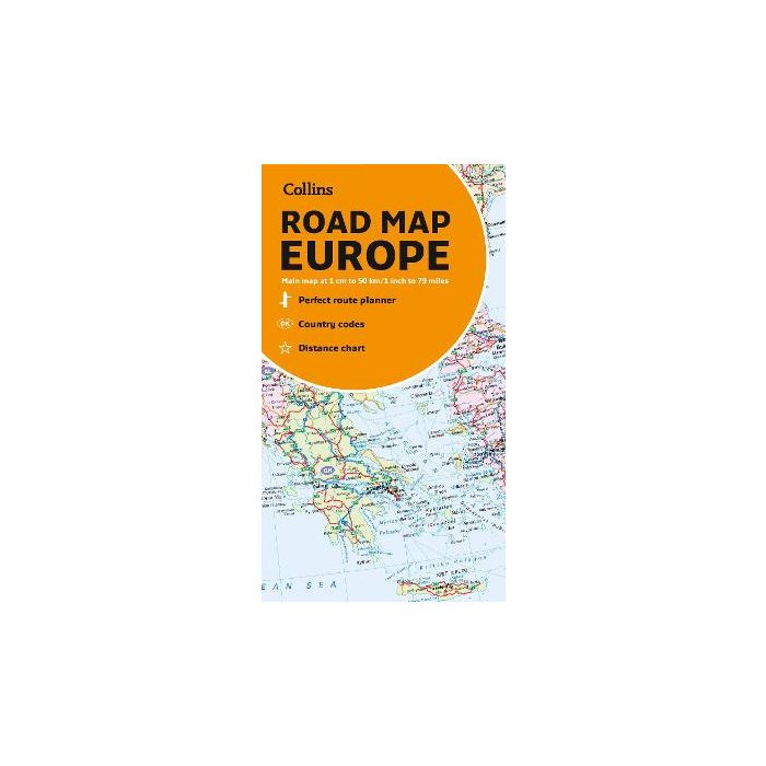 Europe Collins Road Map | Stanfords
