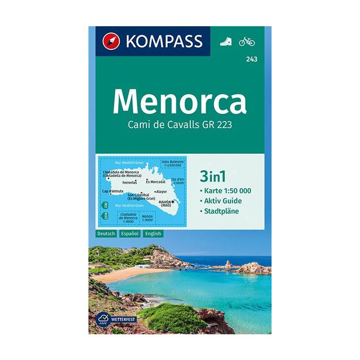 Menorca, Spain [243] Kompass Hiking Map | 1:50,000 | Stanfords