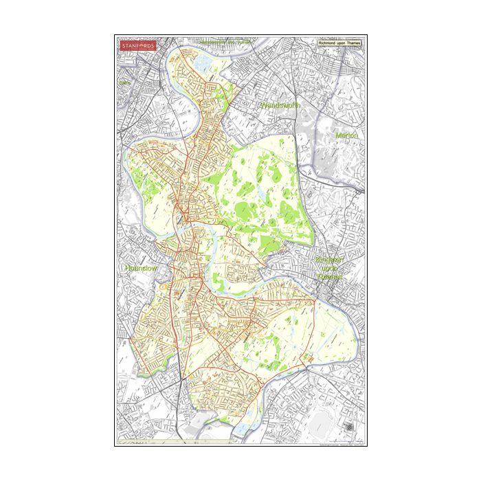 London: Richmond upon Thames Borough Map - Stanfords Print on Demand ...