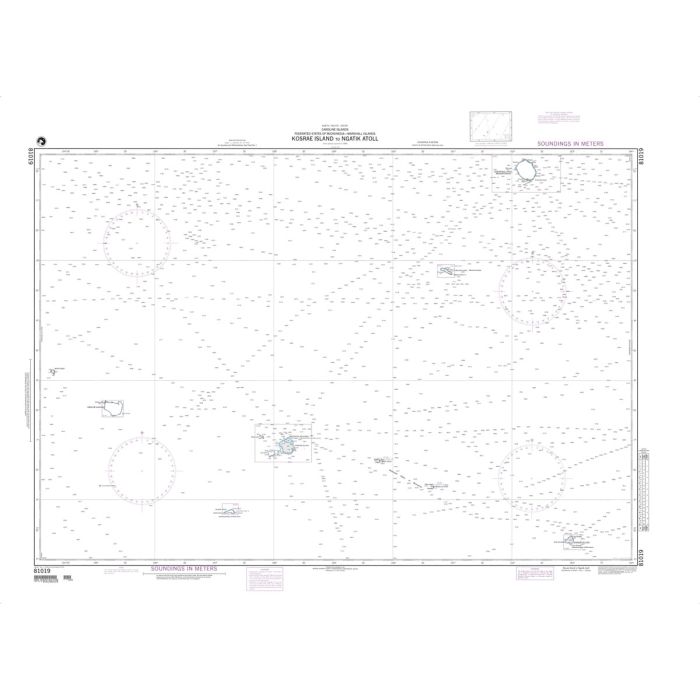 NGA Chart 81019 - Kosrae Island to Ngatik Atoll Caroline Island | Stanfords