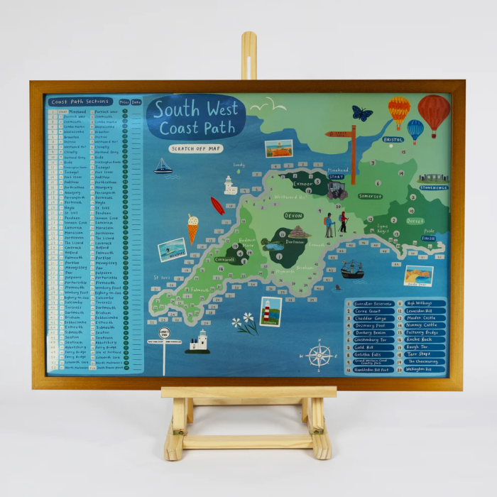 South West Coast Path A2 Scratch Off Map | Stanfords