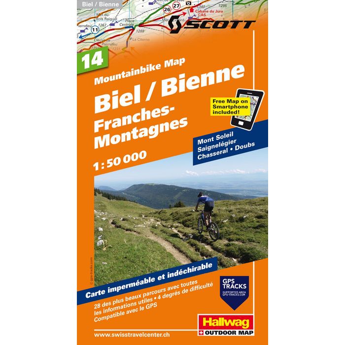 Biel / Bienne - Bernese Jura Mountain Bike Map | Stanfords
