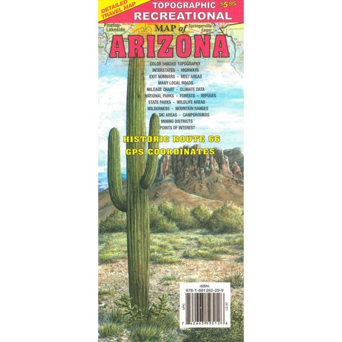 Arizona, USA | GTR Mapping Topographic Recreational Map | 1:792,000 ...