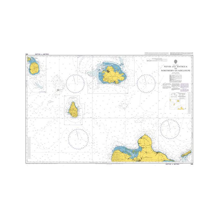 Admiralty Chart 585 - Nevis and Antigua to Northern Guadeloupe | Stanfords