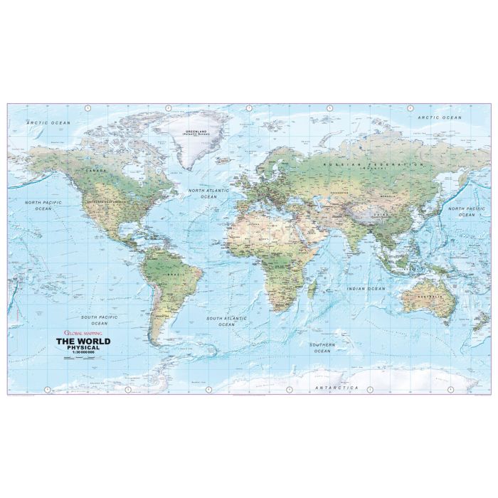 World Global Mapping Physical Wall Map MEDIUM PAPER | Stanfords