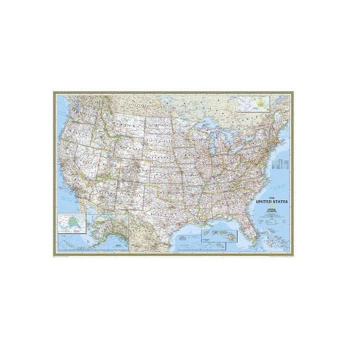 United States NGS Classic LARGE Wall Map PAPER | Stanfords United States NGS Classic LARGE Wall Map PAPER | Stanfords