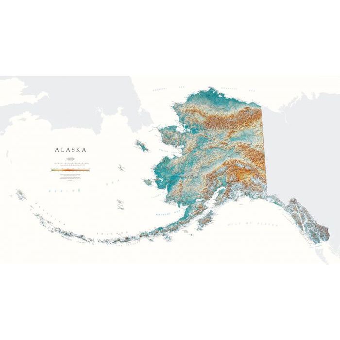 Alaska State Physical Wall Map | Stanfords