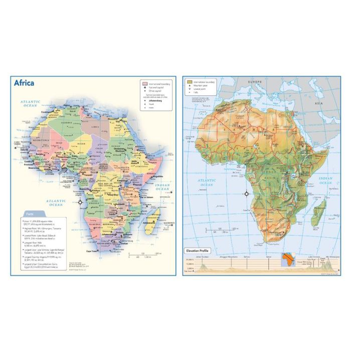 Africa Political & Physical Continent Map | Stanfords