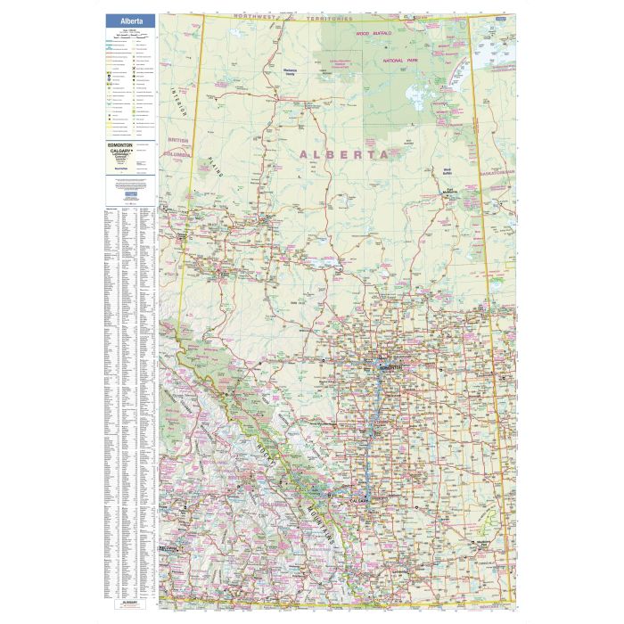 Alberta Wall Map - Large | Stanfords