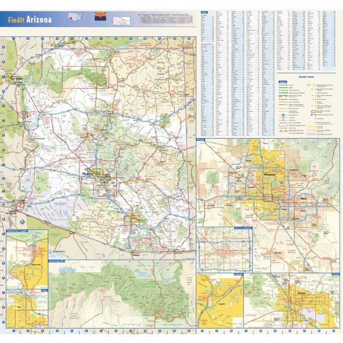 Arizona State Wall Map | Stanfords