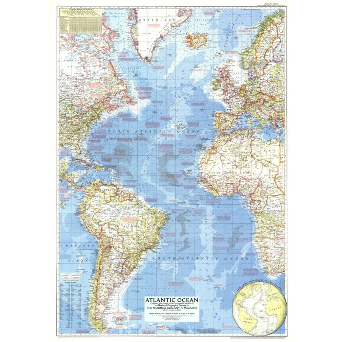 Atlantic Ocean - Published 1955 | Stanfords