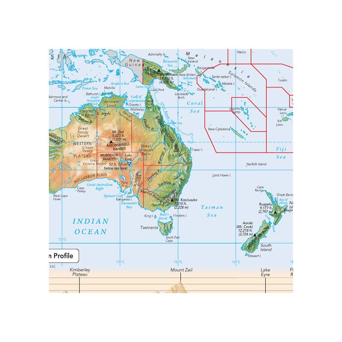Map Of Continent Australia Oceania Physical Map, Australia And Oceania