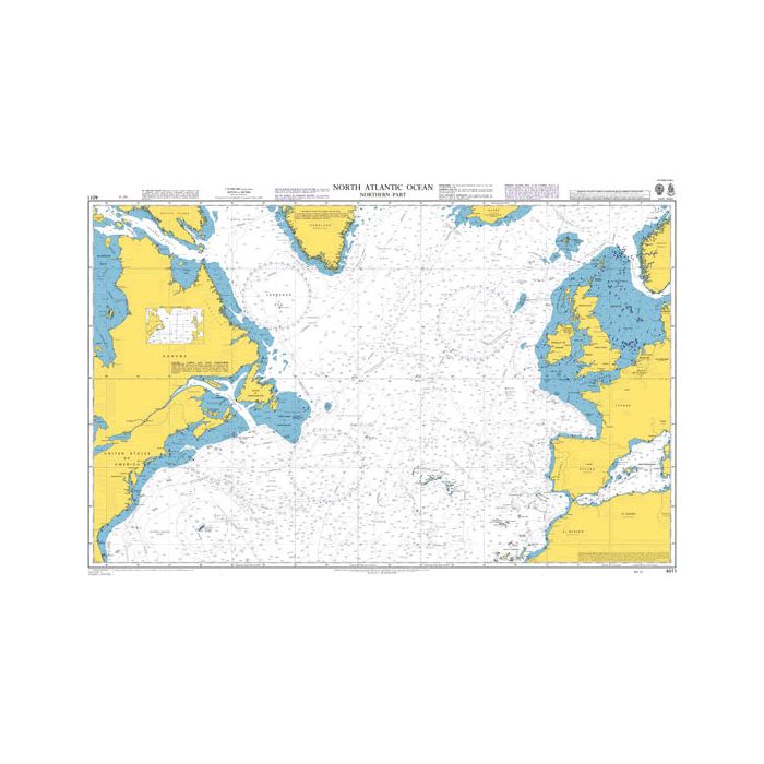 Admiralty Chart 4011 - North Atlantic Ocean Northern Part | Stanfords