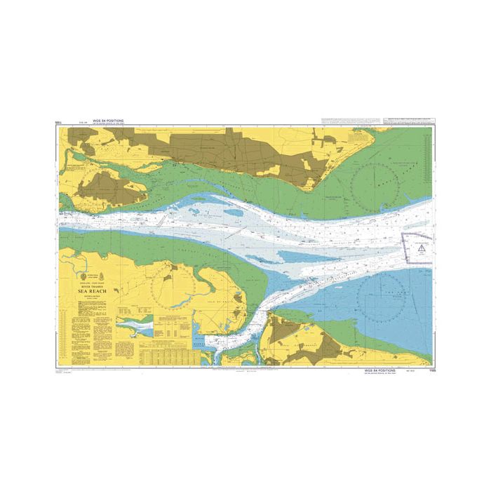 Admiralty Chart 1185 - East Coast, River Thames, Sea Reach | Stanfords