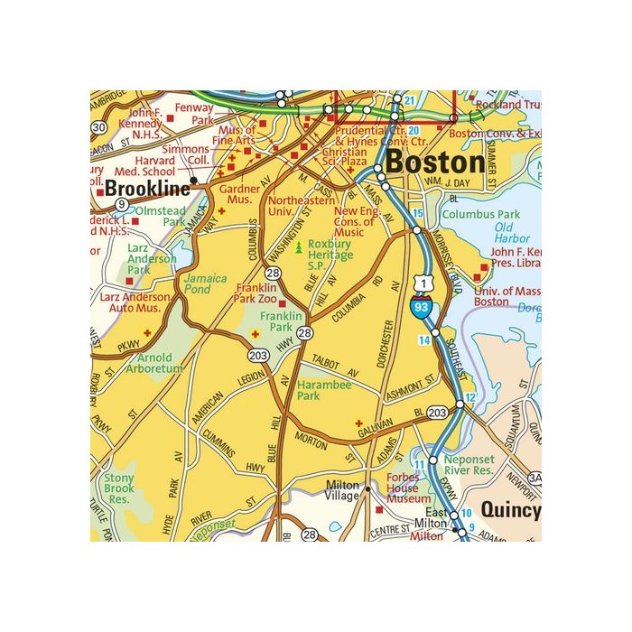 Detail Boston Ma And Surrounding Towns Map 1922 Decorative Map Of