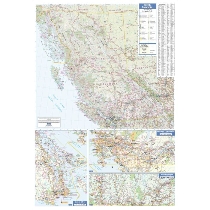 British Columbia Wall Map - Large | Stanfords