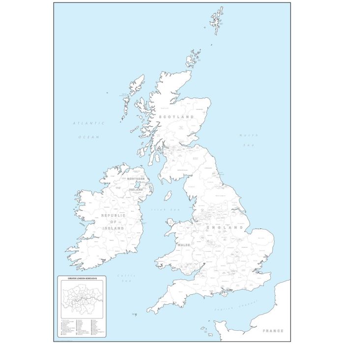 British Isles Counties and Regions Colouring Map - Big | Stanfords