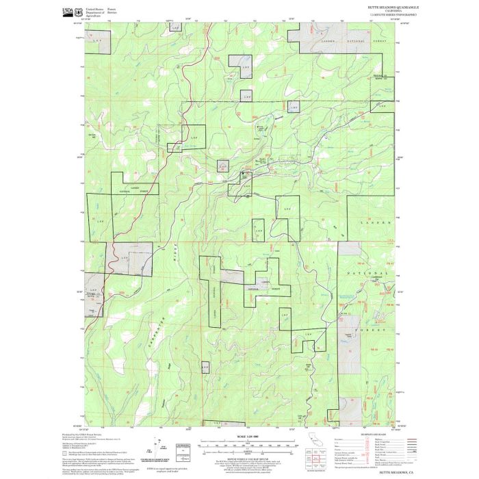 Butte Meadows Quadrangle, California | Stanfords