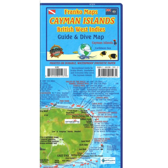 Cayman Islands Guide & Dive Map | Stanfords