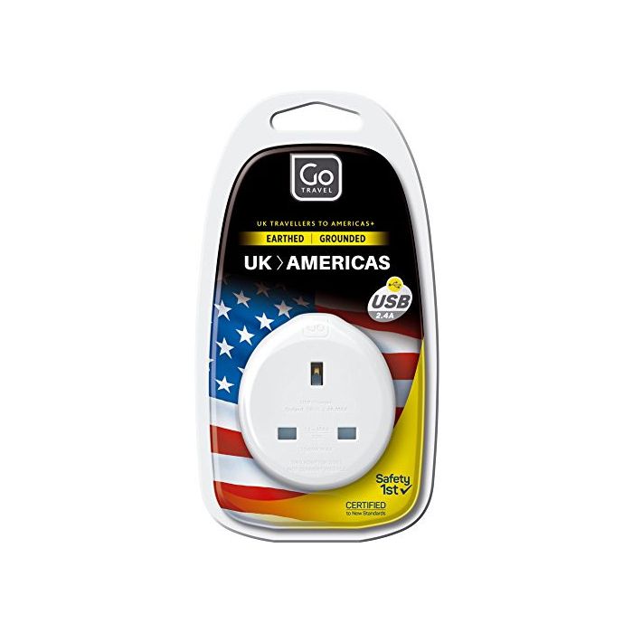 UK to USA Travel Adaptor plus USB | Stanfords