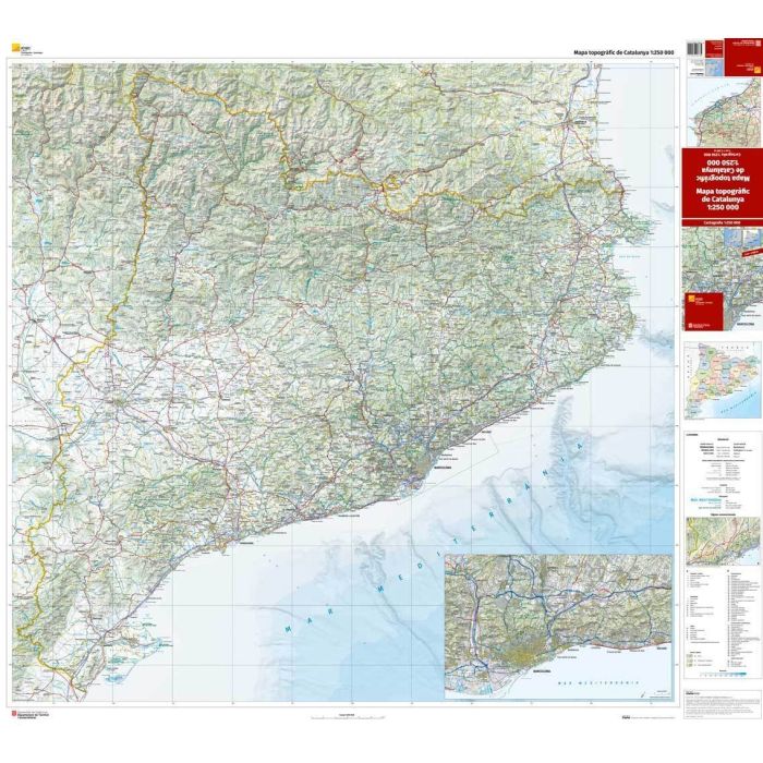 Catalonia Map Geology Colored Topographic Map Of Catalonia. Etsy