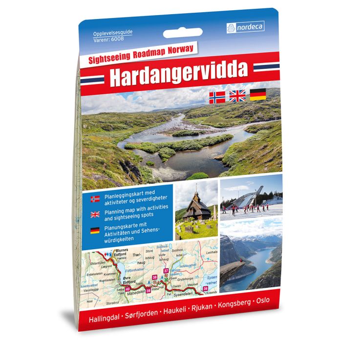 Hardangervidda Nordeca Sightseeing Map 6008 | Stanfords