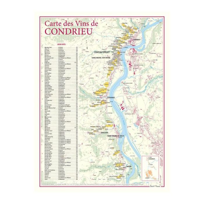 Condrieu Editions Benoit France Wine Map | Stanfords