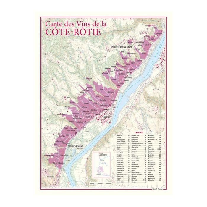 Côte-Rôtie Editions Benoit France Wine Map | Stanfords