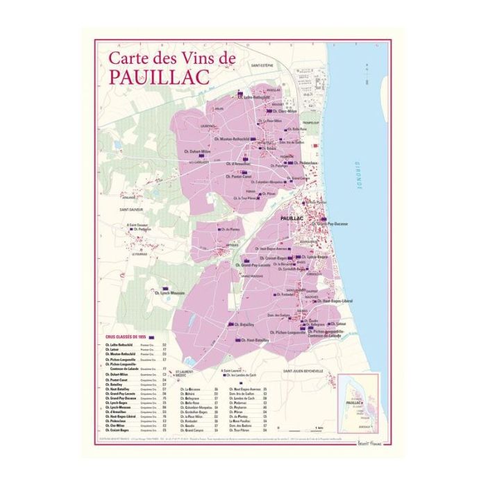 Pauillac | Editions Benoit France | Wine Map | Stanfords