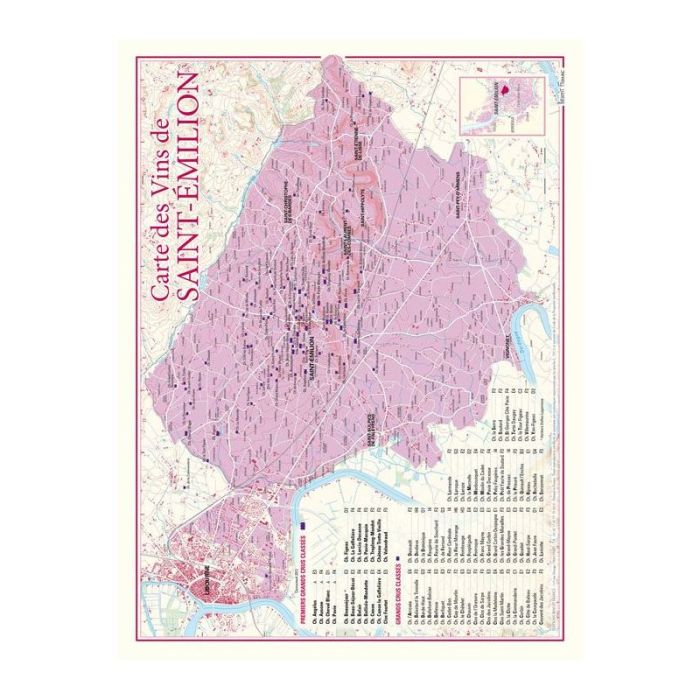 Saint-Émilion | Editions Benoit France Wine Map | 41 x 30 cm | Stanfords