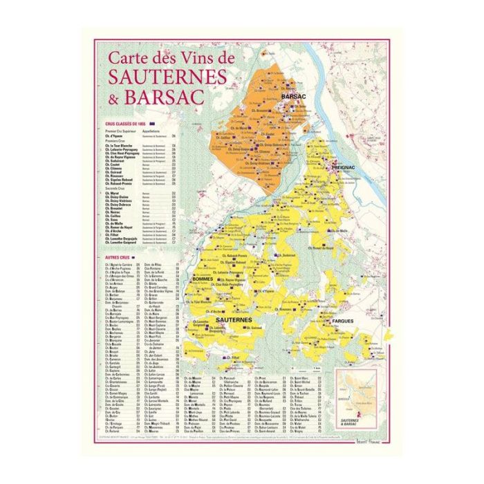 Sauternes and Barsac | Editions Benoit France | Wine Map | Stanfords