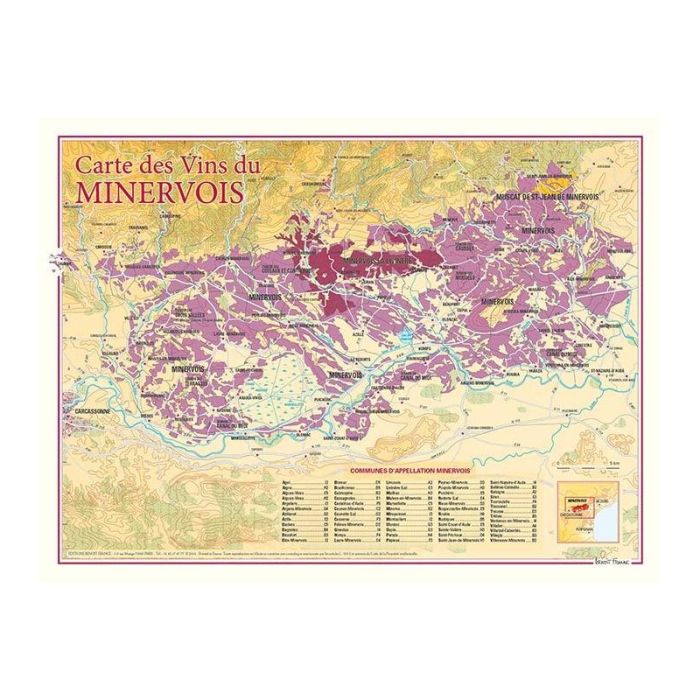 Minervois Editions Benoit France Wine Map | Stanfords