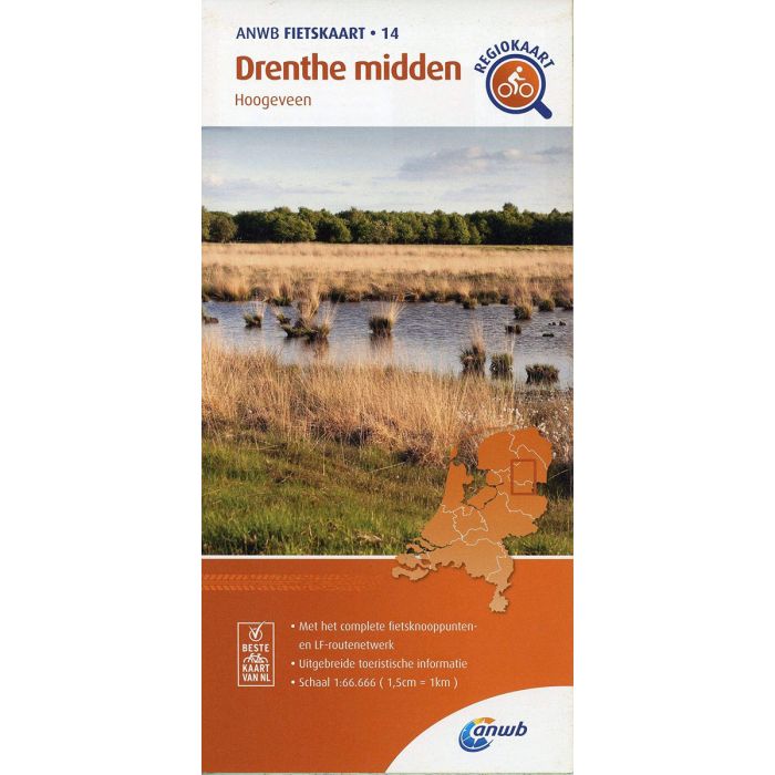 Drenthe Central - Hoogeveen ANWB Cycling Map 14 | Stanfords