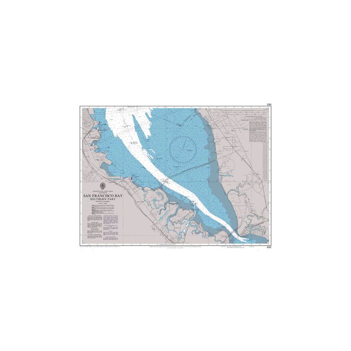 Admiralty Chart 592 - San Francisco Bay Southern Part | Stanfords