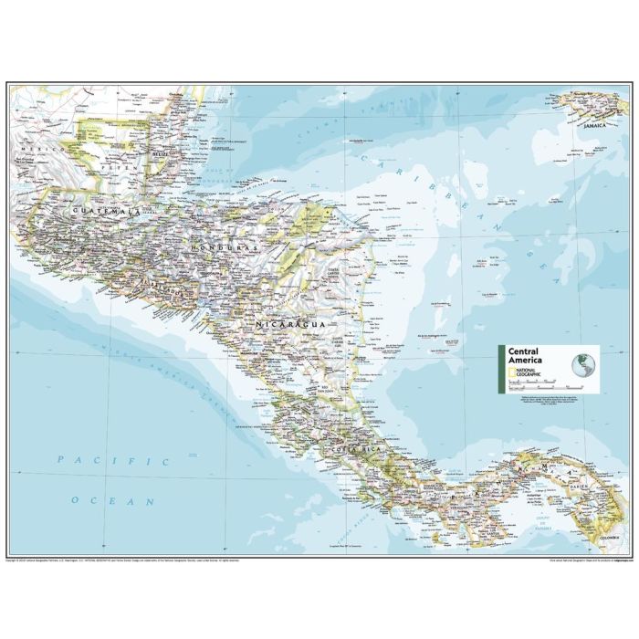 The Central American Map Central America Map. High Detailed Political