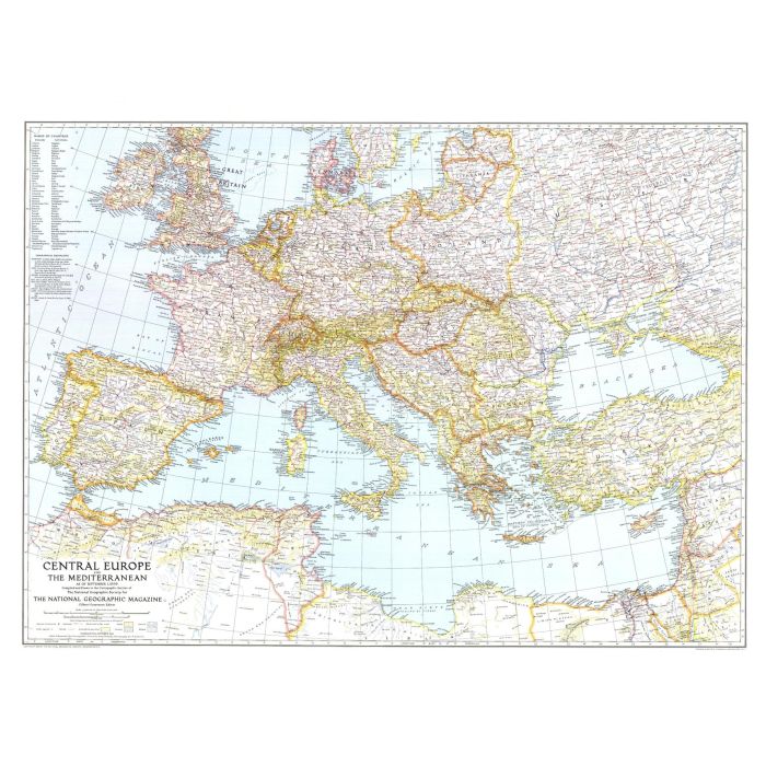 Central Europe and the Mediterranean - Published 1939 | Stanfords