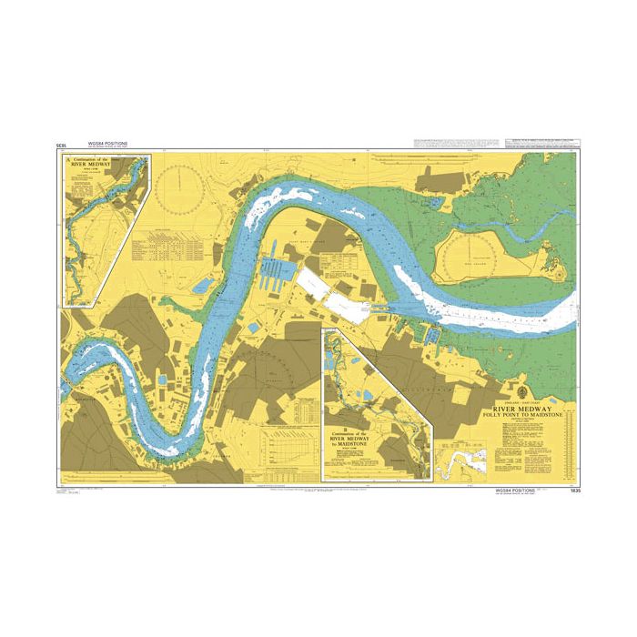 Admiralty Chart 1835 - River Medway Folly Point to Maidstone | Stanfords