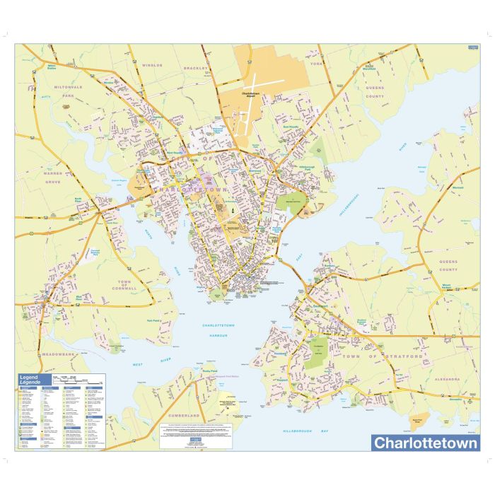 Charlottetown Wall Map - Street Detail | Stanfords