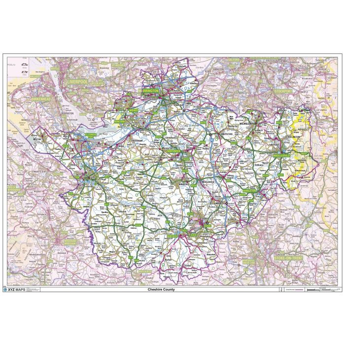 Cheshire County Map | Stanfords