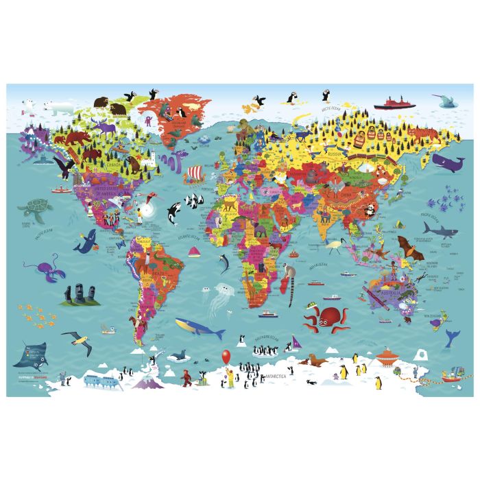 Collins Children's World Wall Map | Stanfords