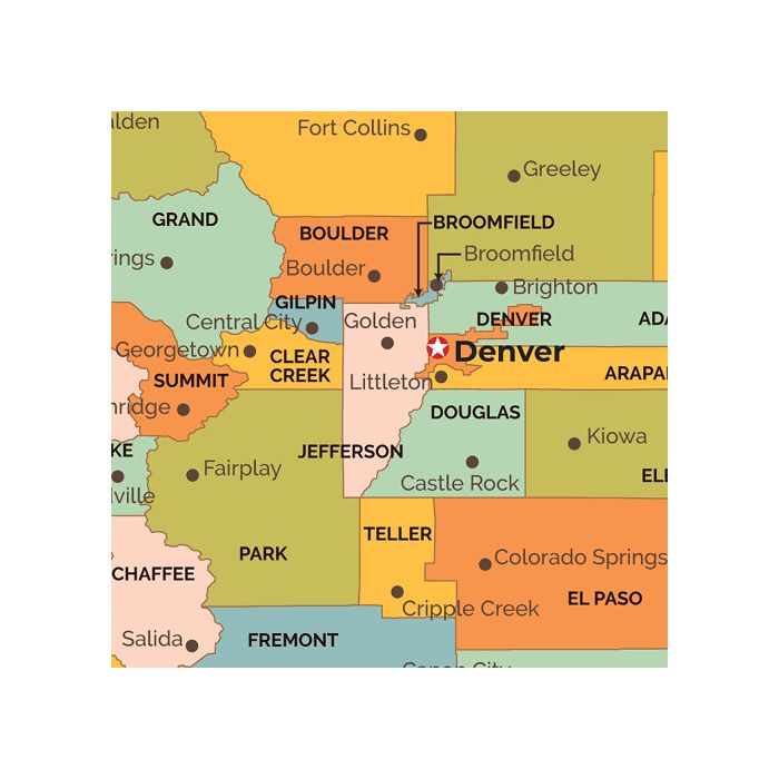 Colorado County Maps Colorado County Highway Wall Map By Maps.com