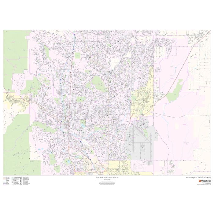 Colorado Springs, Colorado Inner Metro - Landscape | Stanfords